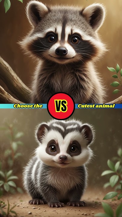 Cutest Baby Animal Face Off Raccoon vs Skunk 🦝 ️🦨 Who Wins the Cuteness ...