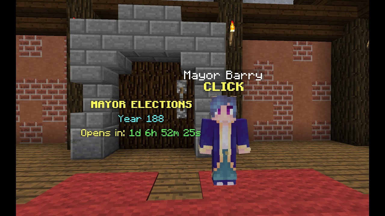 BARRY BECOMES MAYOR! (Hypixel Skyblock, hub 2 perspective and hype ...