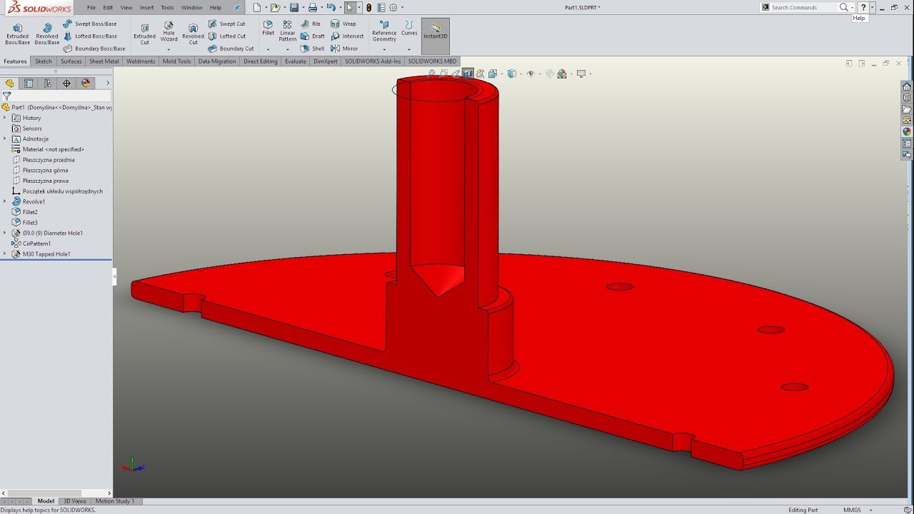 SOLIDWORKS 2017- BRACKET DRUM - CONCRETE MIXER - YouTube