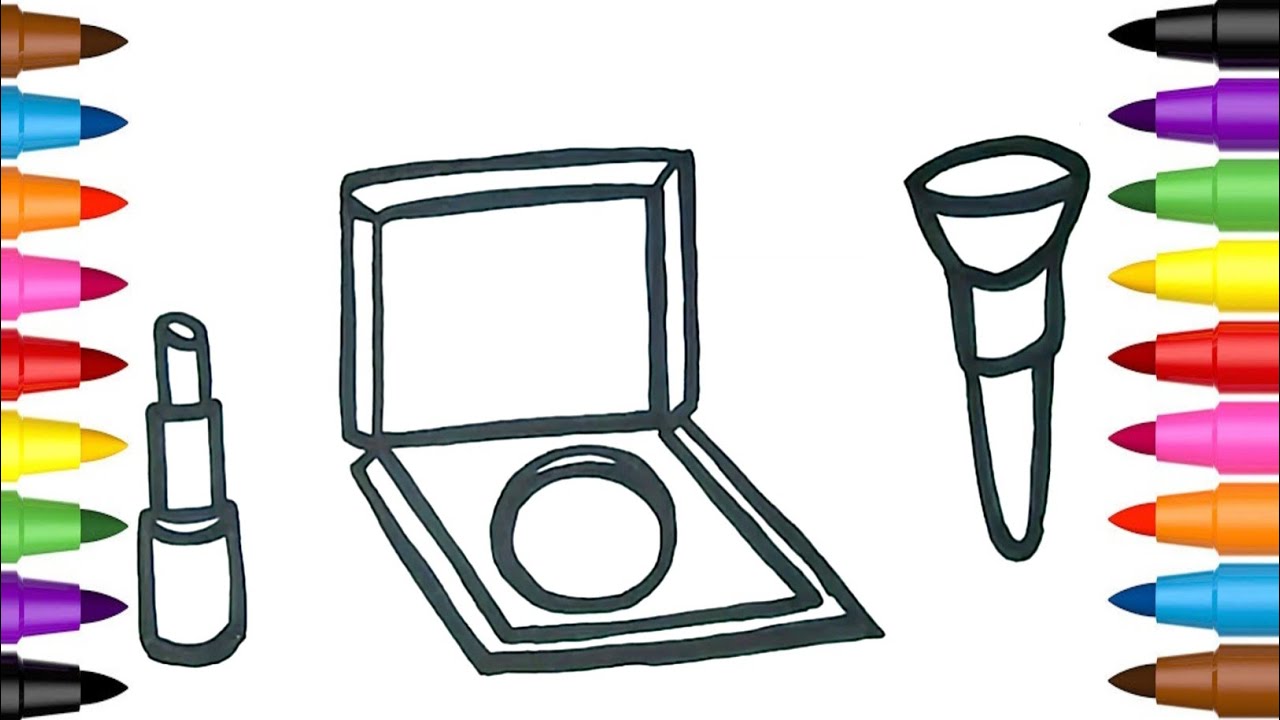 Makeup Kit - Simple Drawing And Coloring For Kids | Easy Drawing ...