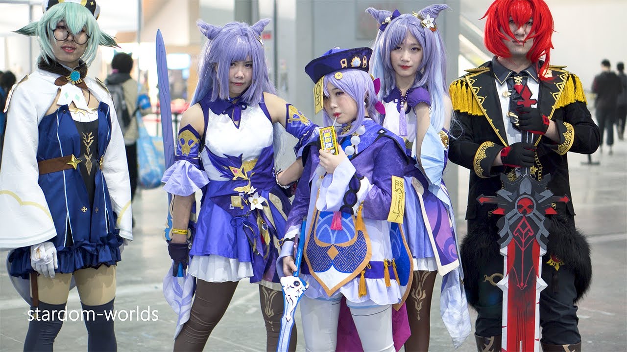 Genshin Impact Cosplay | 원신 코스프레 | 原神cos 砂糖 刻晴 七七 迪卢克 2020广州bw漫展现场 ...