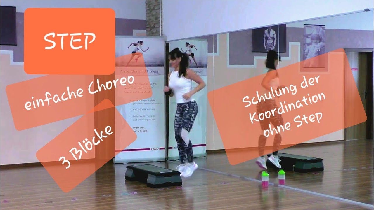 einfache Step Choreo für Anfänger - Mittelstufe, Koordination mit+ohne ...