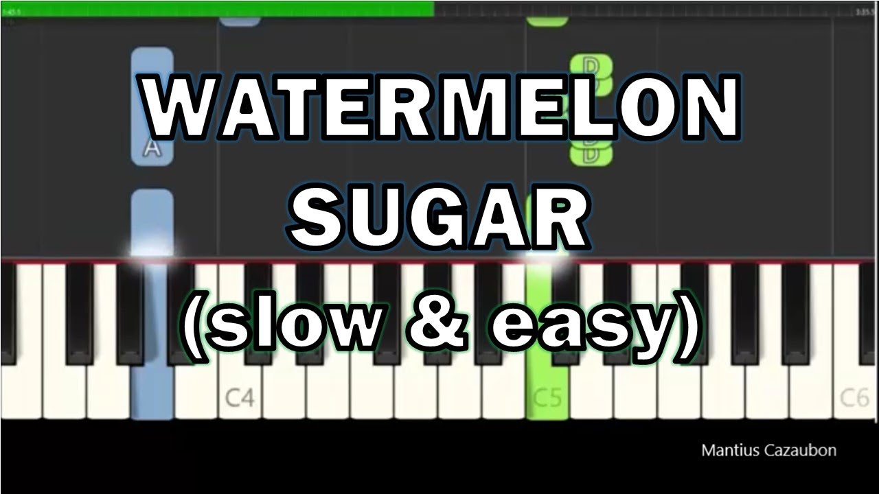 Harry Styles - Watermelon Sugar (Slow and Easy Piano Tutorial) - YouTube