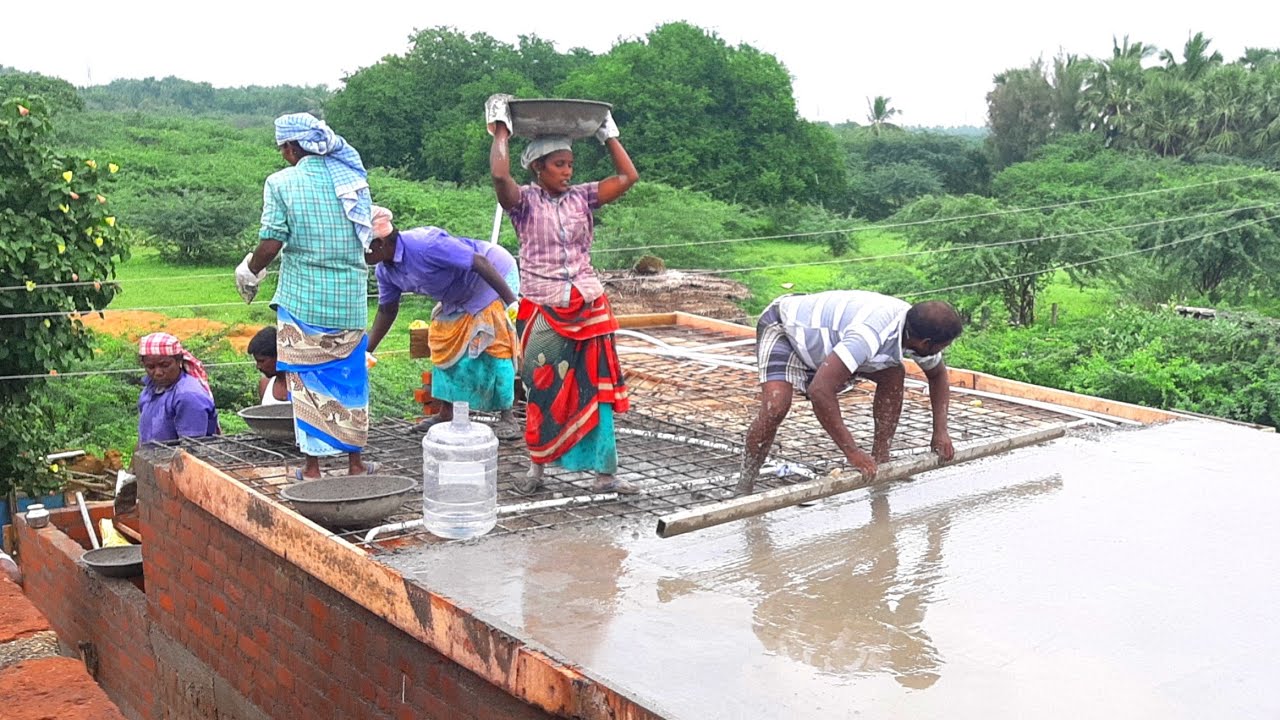 Slab Reinforced Concrete-House 280 Square feet size Roof Concrete ...