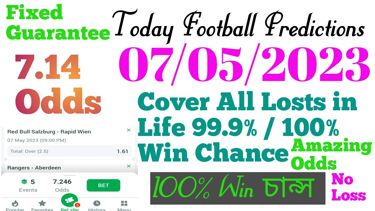 FOOTBALL PREDICTIONS TODAY 7/5/2023 SOCCER PREDICTIONS TODAY | BETTING ...