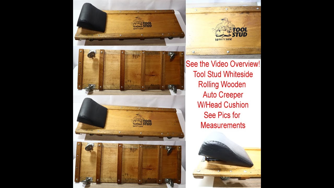 Tool Stud Whiteside Rolling Wooden Auto Creeper W/ Head Cushion See ...