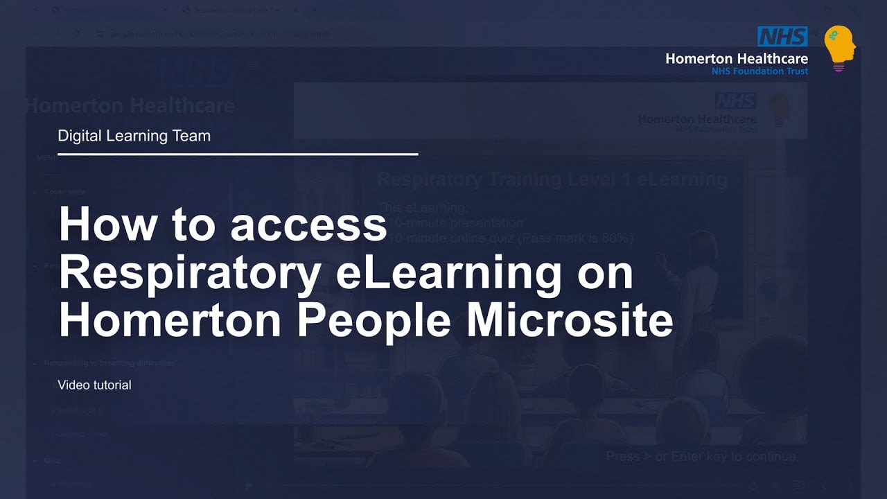 How to access Respiratory eLearning on Homerton People Microsite - YouTube