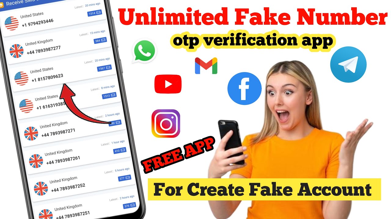 Best Fake Number App for Fake Account Create || How to get a Fake ...