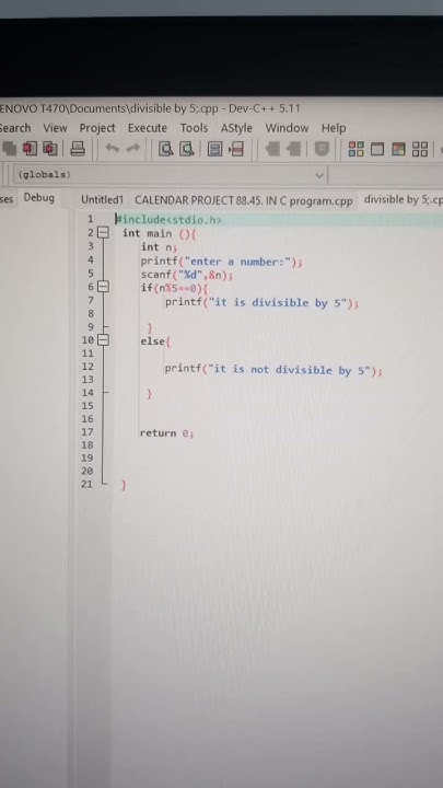 Divisible by 5 in C language. How to solve it in c program.#coding #apnachallenge. - YouTube