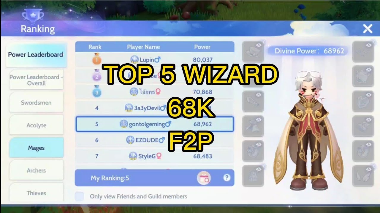 RAGNAROK ORIGIN - BUILD TOP 5 WIZARD 68K CP F2P - YouTube