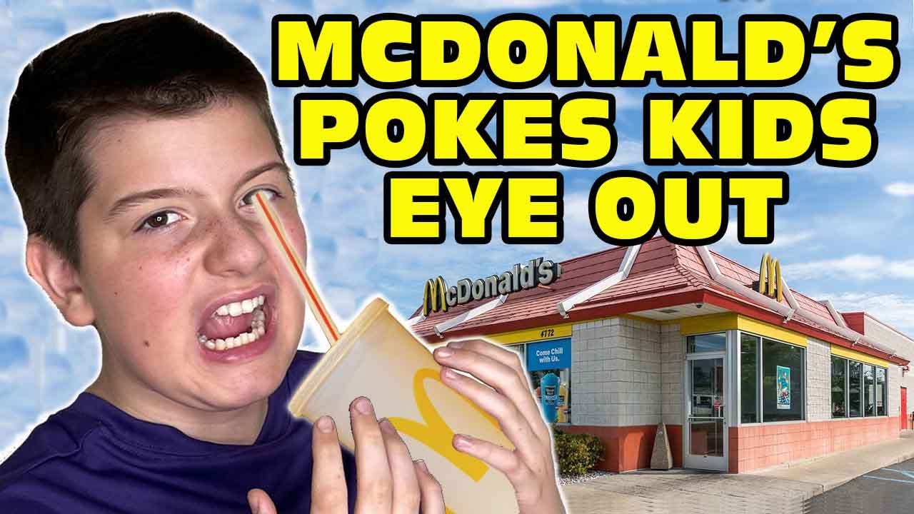 Kid Pokes His Eye With McDonalds Straw! [Original] - YouTube