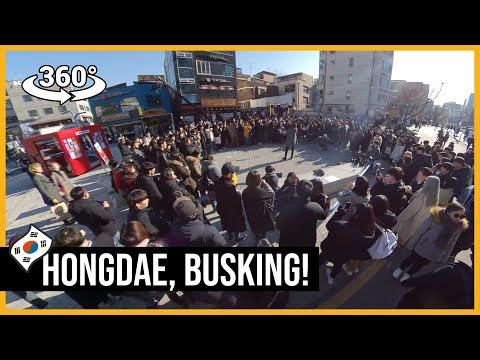 Busking Street in Hongdae, Seoul in 360° | 홍대 | 弘大 | Insta360 One X