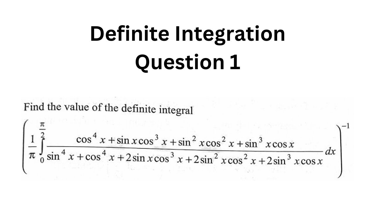 Definite Integration Question 1 - YouTube