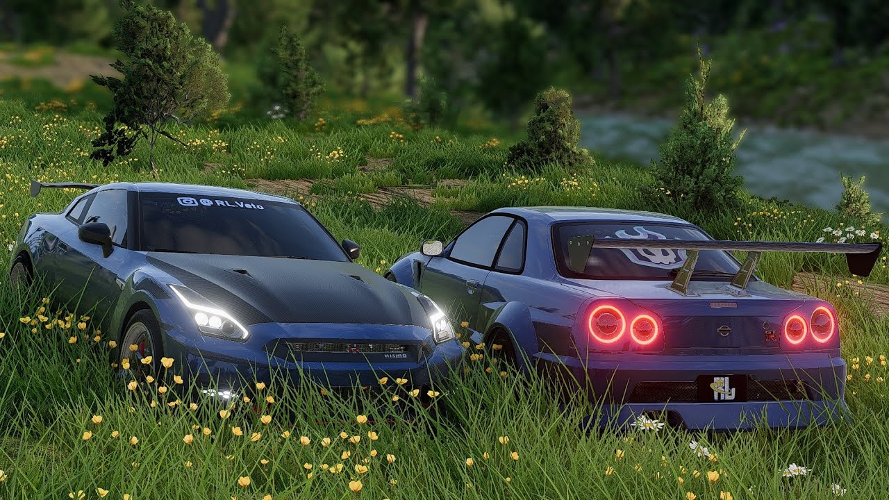 Beamng drive BEST SKYLINE R34 & R35!!!!! - YouTube