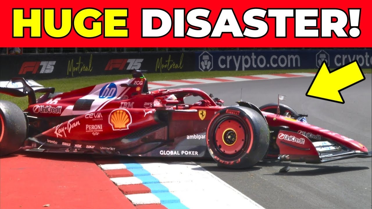 HUGE DISASTER for Ferrari as Charles Leclerc CRASHES in Canada Practice ...