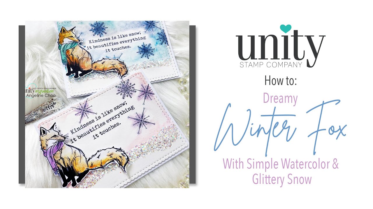 Unity Quick Tip: Simple Watercolor and Glittery Snow Winter Fox Card ...