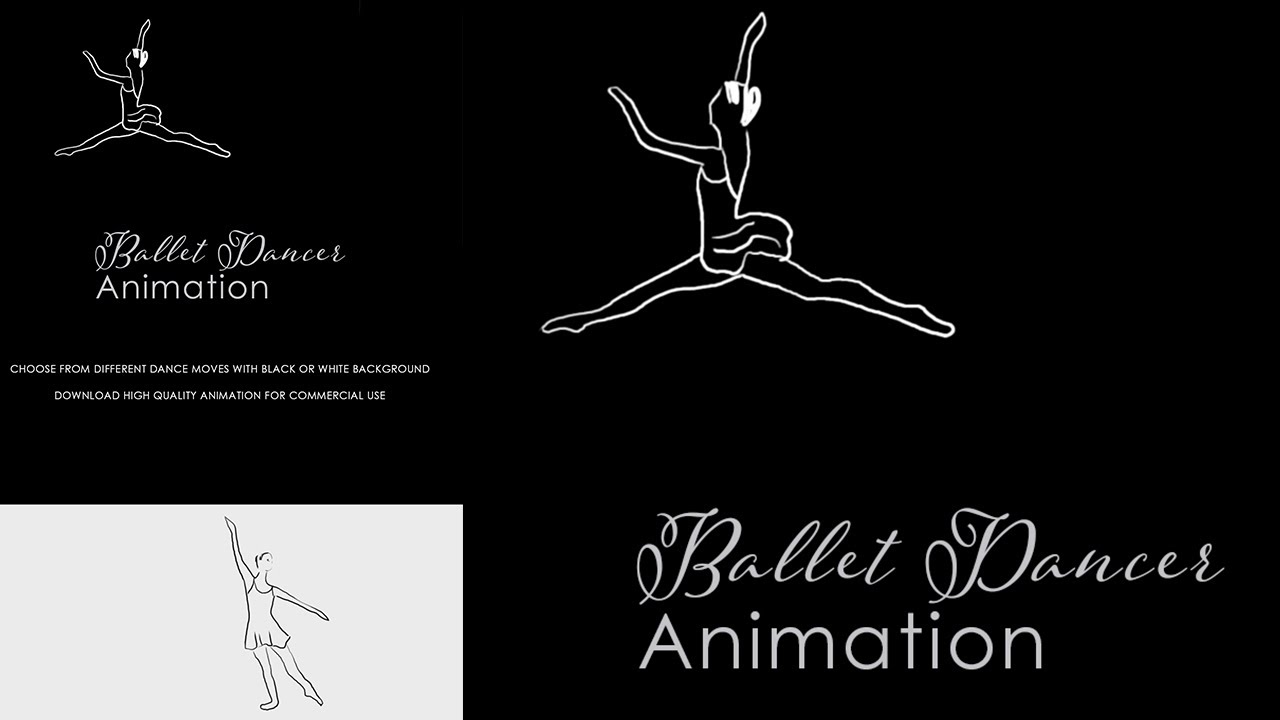 Animation of young ballet dancer black background - YouTube