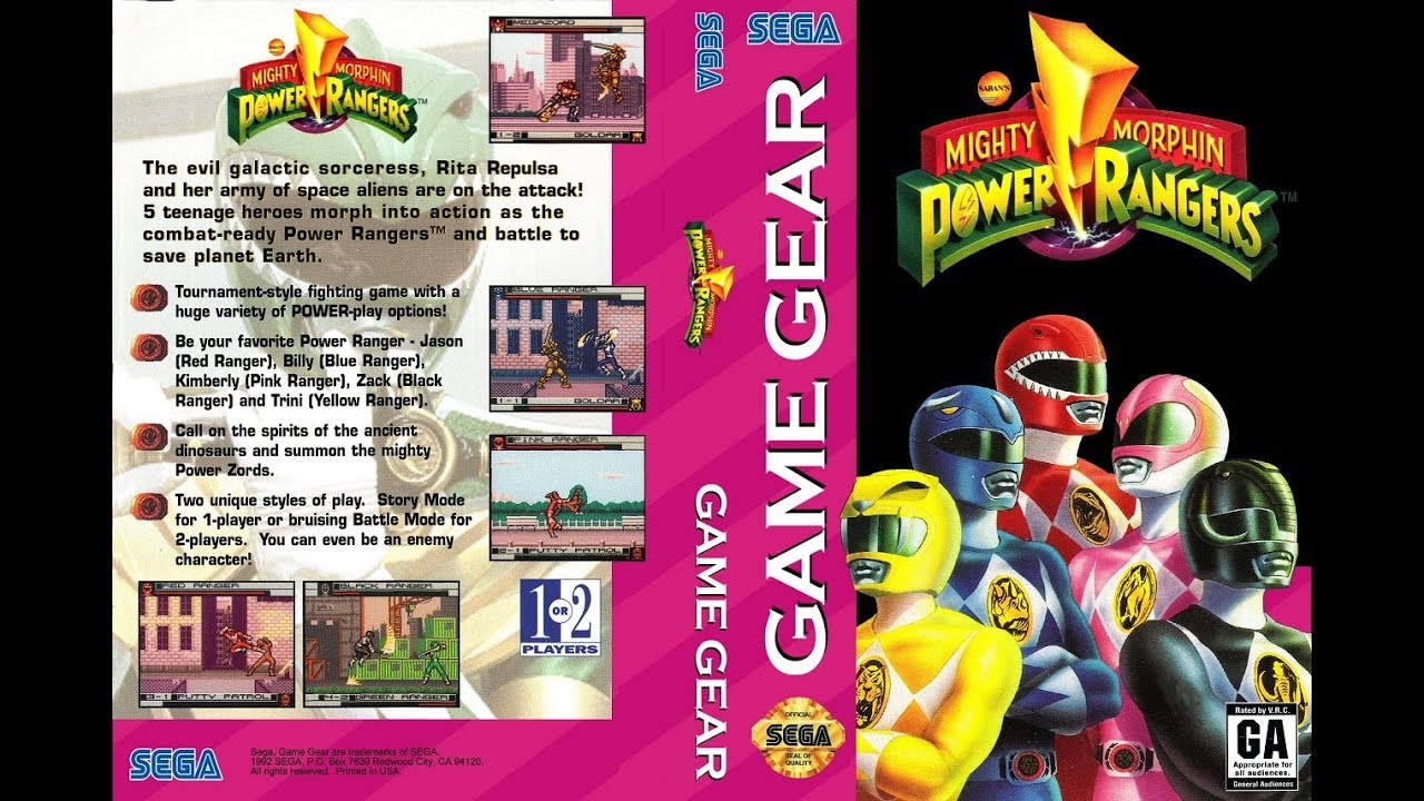GAME GEAR - Mighty Morphin Power Rangers - YouTube