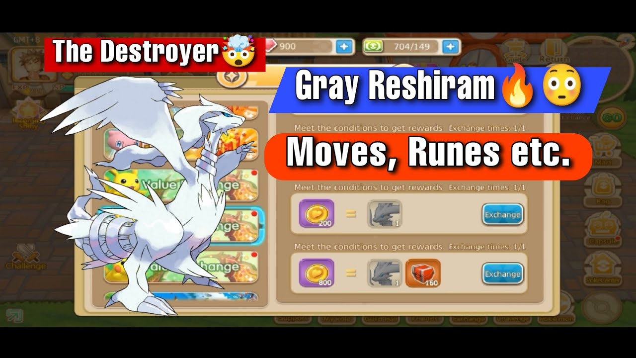 ||🔥Exchanging Shiny Gray Reshiram from Event and Telling Best Moves ...