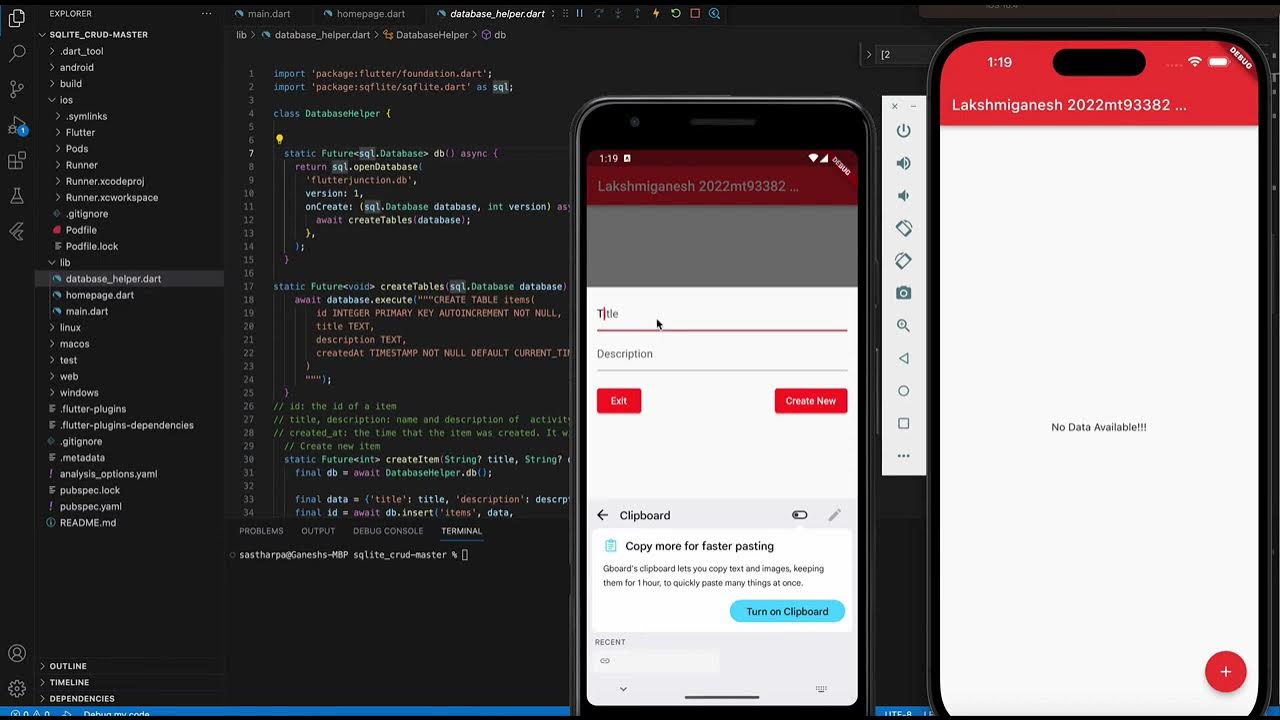 Flutter Mobile App Demo - CRUD Operations - Student Project - YouTube