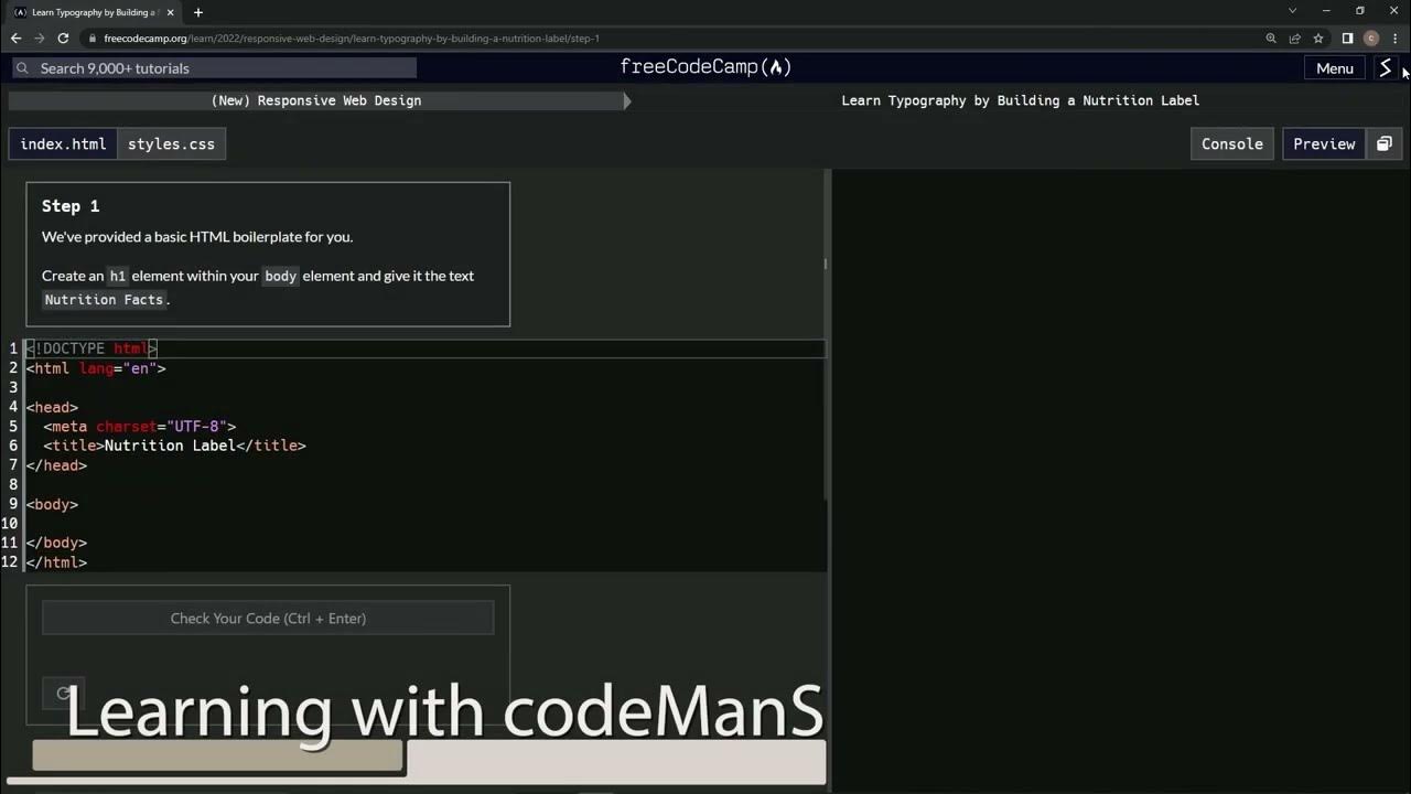 learn2code | freeCodeCamp (New) Responsive Web Design - Building a ...