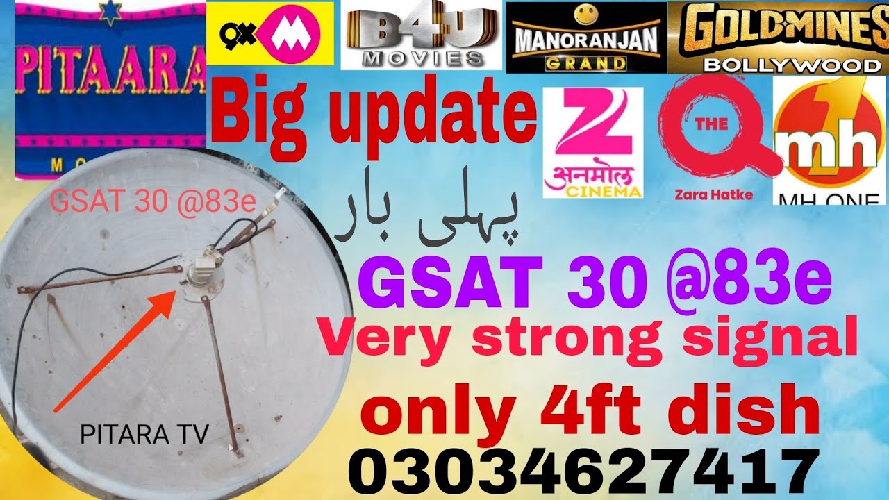 GSAT 30(C Band) @83e PITARA TV full ok 4ft dish, #ddfreedish #dishtips ...