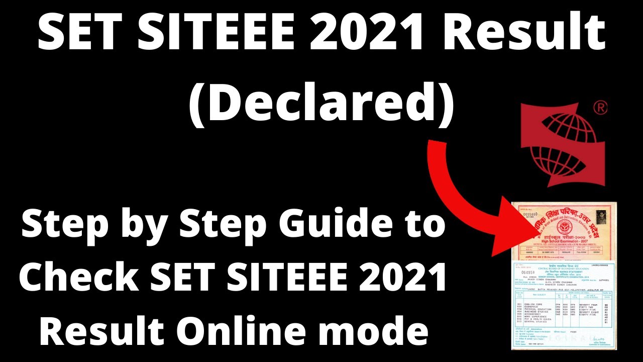SET SITEEE 2021 Result (Declared) - How to Check Officially SET SITEEE ...