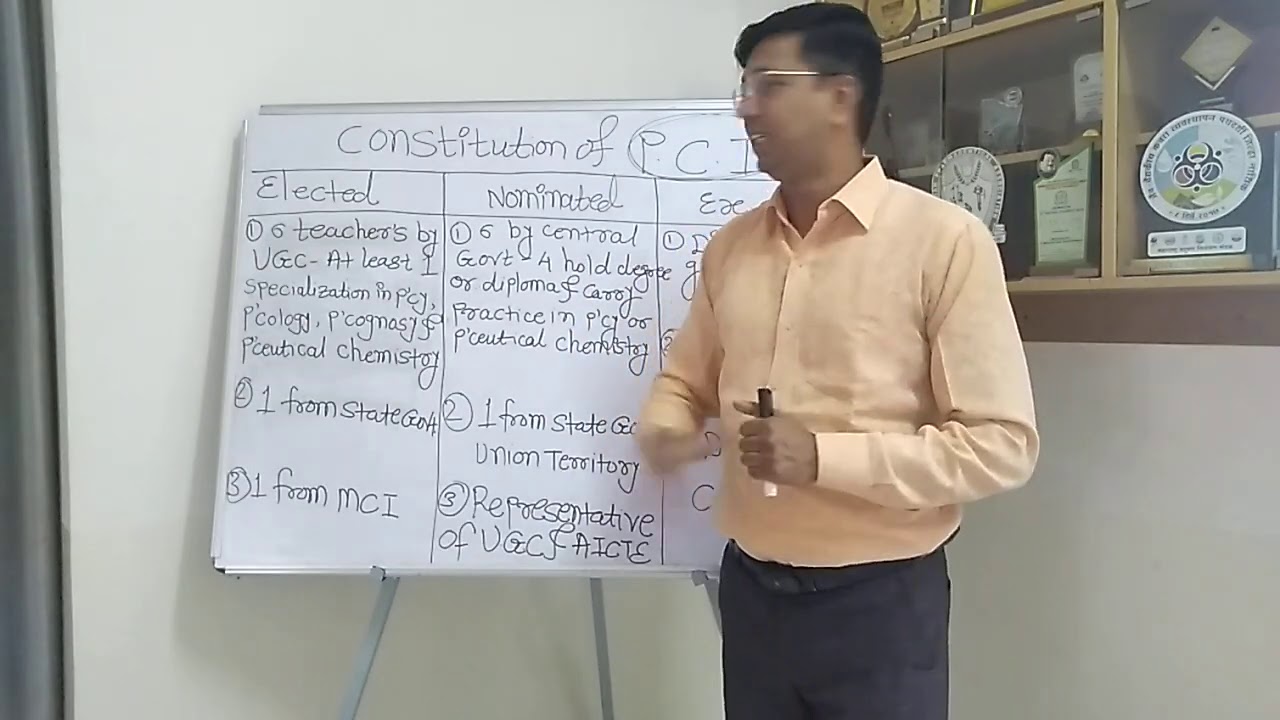 PCI (pharmacy council of India) Constitution - YouTube