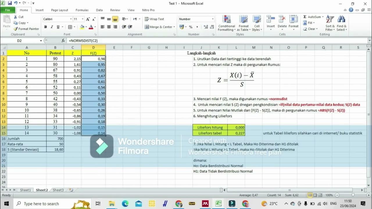 Uji Normalitas Data dengan Excel - YouTube