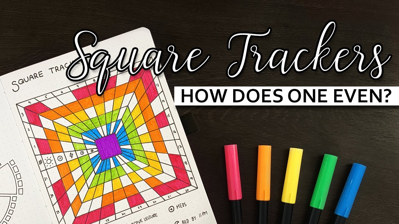 How to draw square trackers for your bullet journal 💜 - YouTube