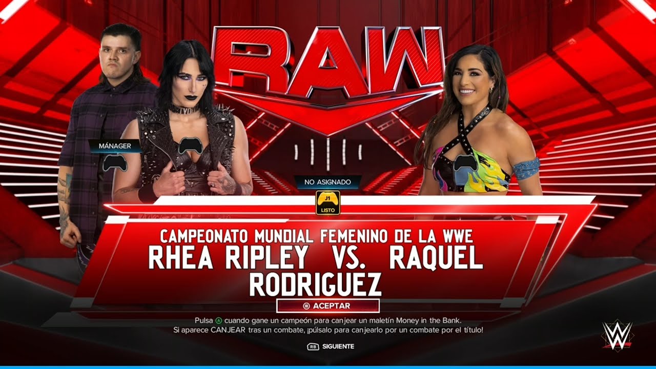 WWE 2K24 - Rhea Ripley VS Raquel Rodriguez - WWE Women's World ...
