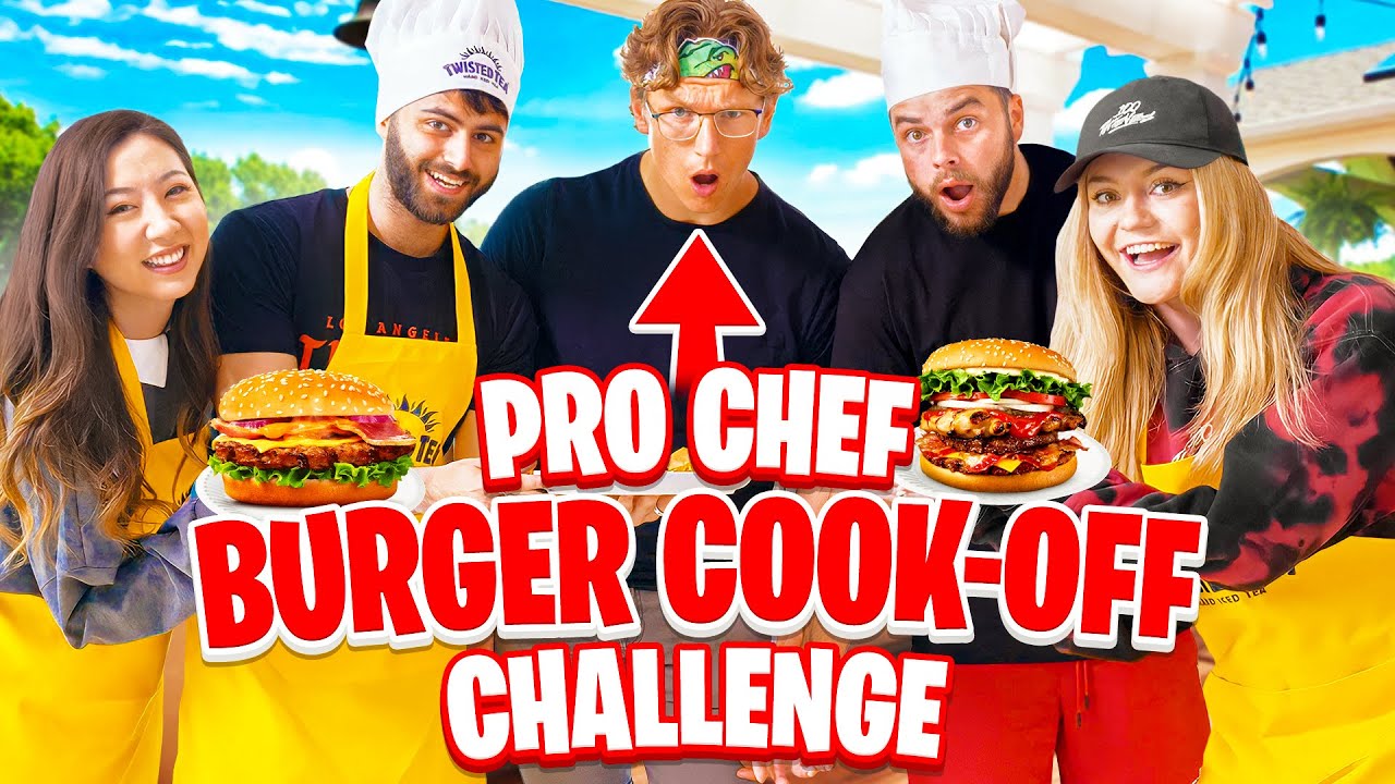 Pro Chef Burger Cook Off Challenge ft. Fuslie, Mythical Chef Josh ...