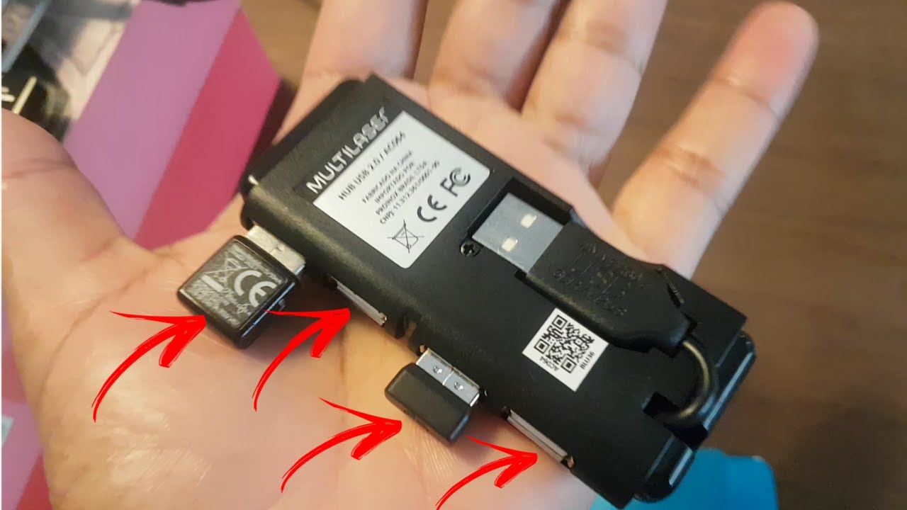 adaptador multilaser hub slim usb 4 portas 2.0 - YouTube