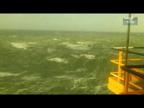 Offshore Floating Oil Platform in Epic Storm - YouTube