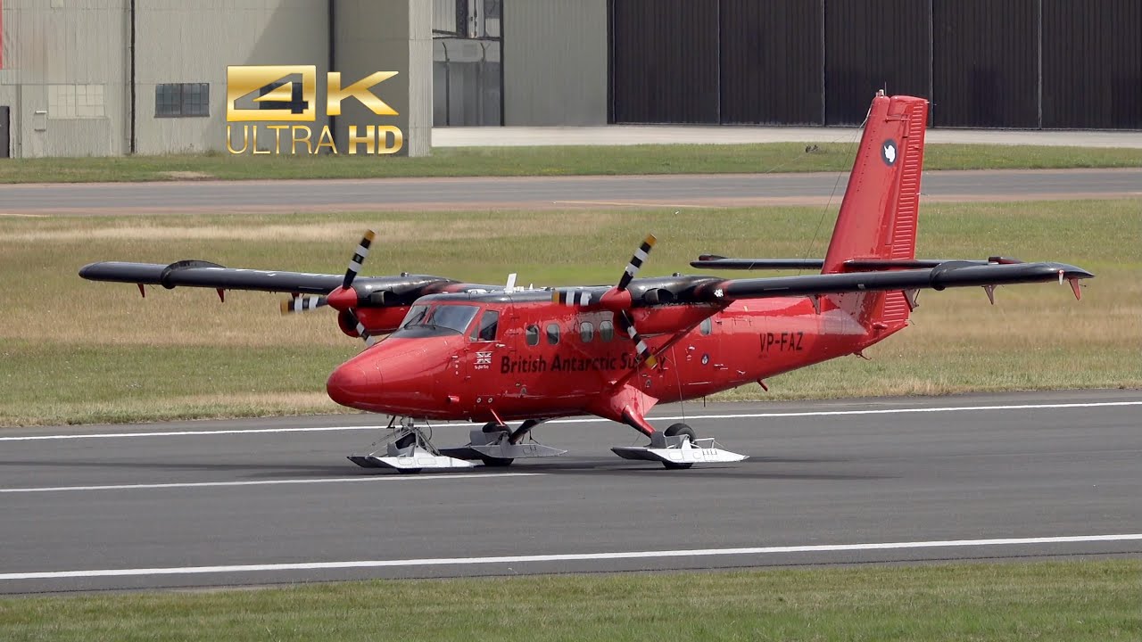 De Havilland Canada DHC 6-300 Twin Otter British Antarctic Survey VP-FAZ arrival at RAF Fairford ...