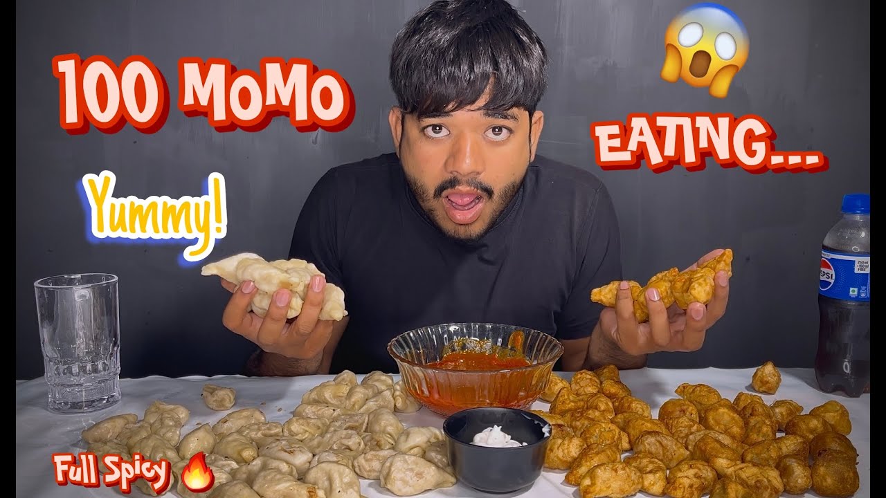 100 MOMO EATING CHALLENGE 🥟 100 DUMPLINGS EATING CHALLENGE || EATING ...