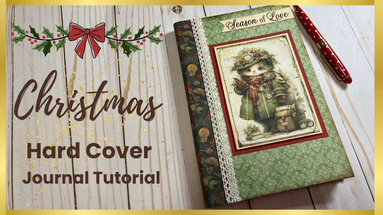 Christmas Hard Cover Journal Tutorial (Giveaway Ended) - YouTube