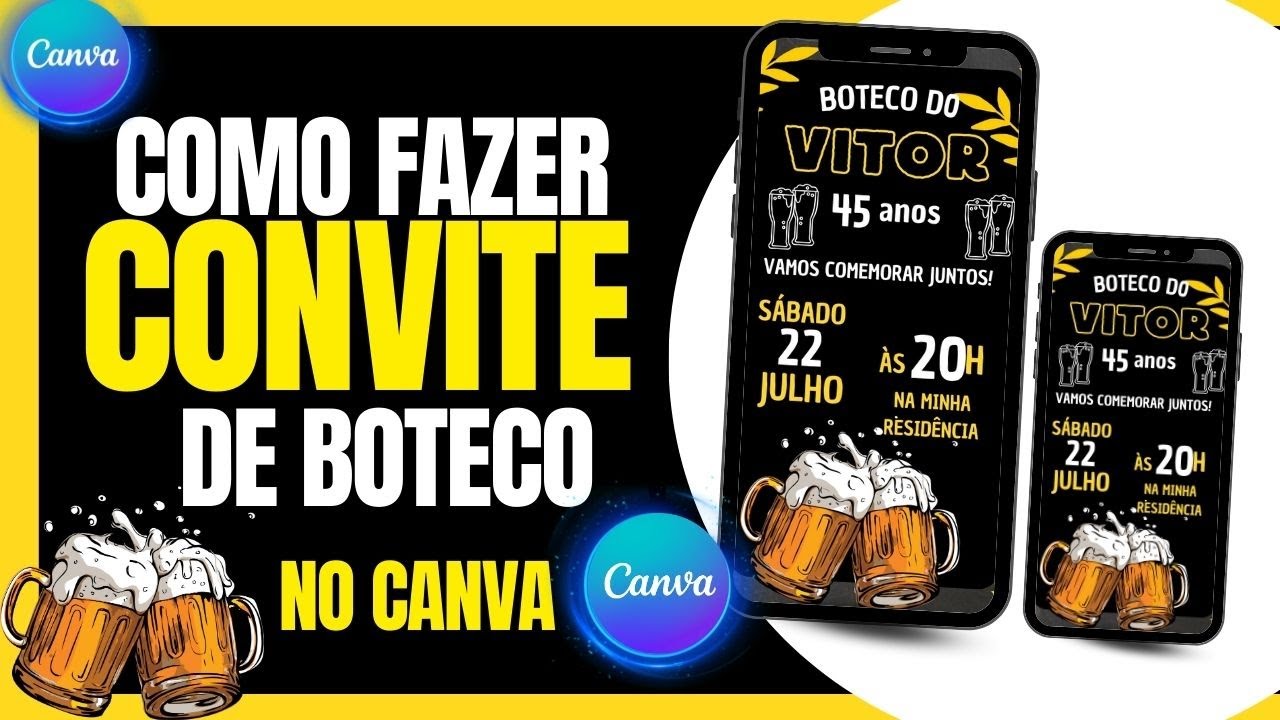 Como criar Convite tema Boteco / Passo a Passo no Canva Grátis - YouTube