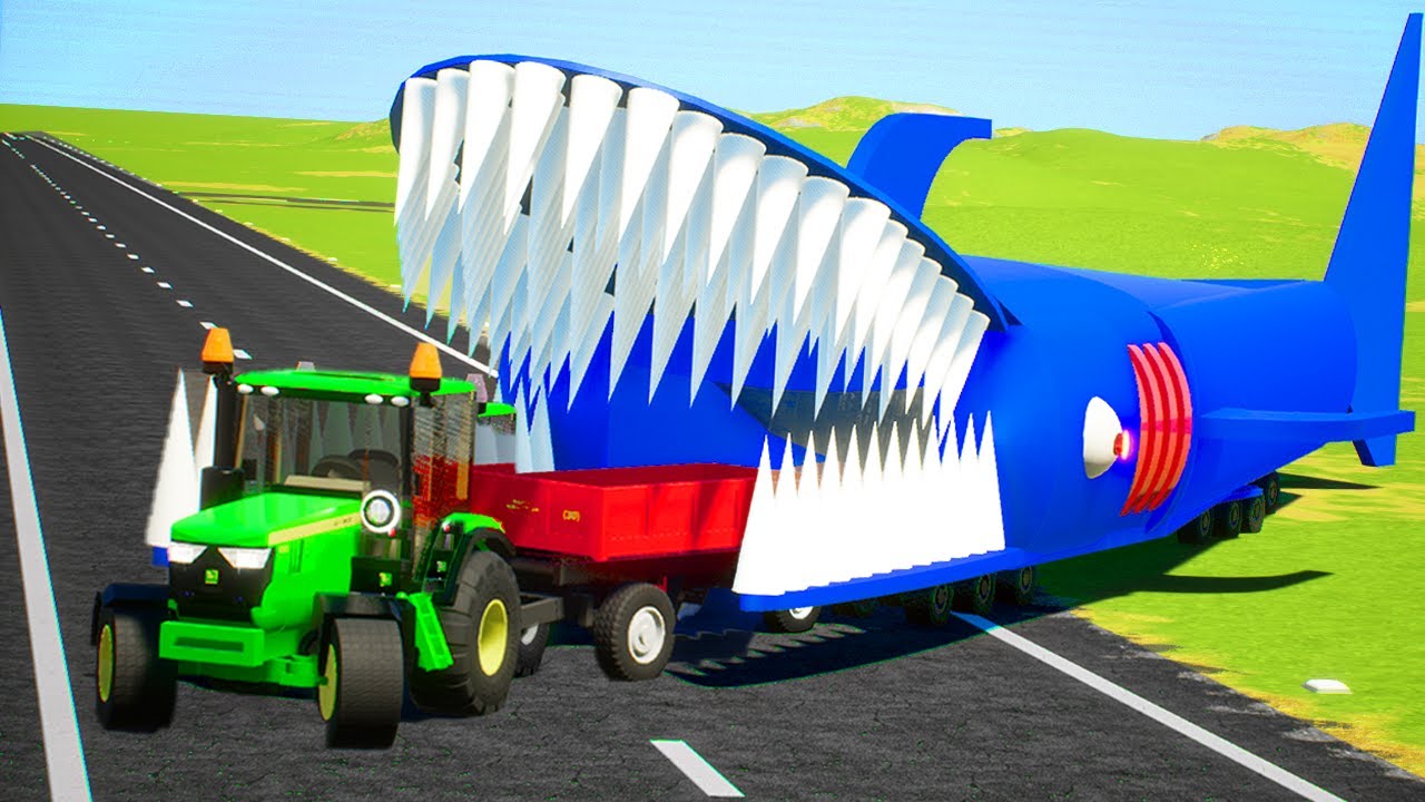 LEGO CAR EATER SHARK 3x DEVOURS LEGO CARS , TRUCKS and LEGO TRACTOR! 🙃 ...