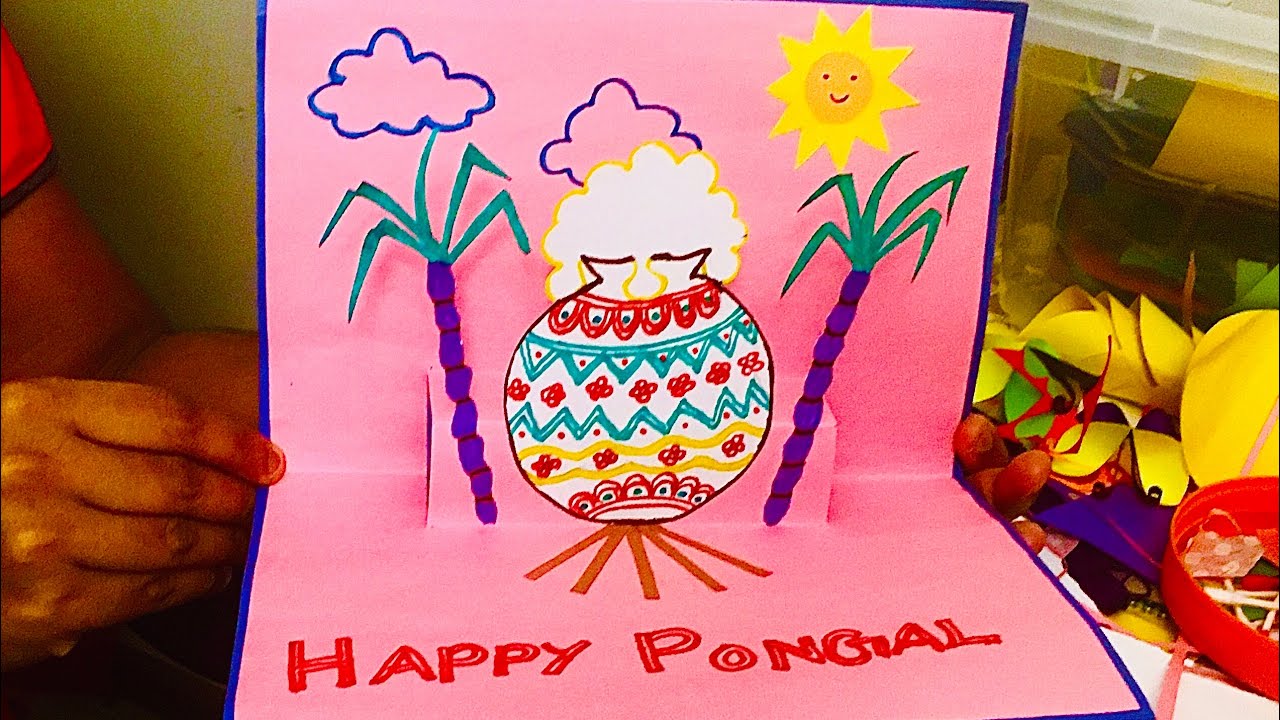 DIY Pongal Popup card/Makar Sankranthi greeting Card/Lohri card making ...