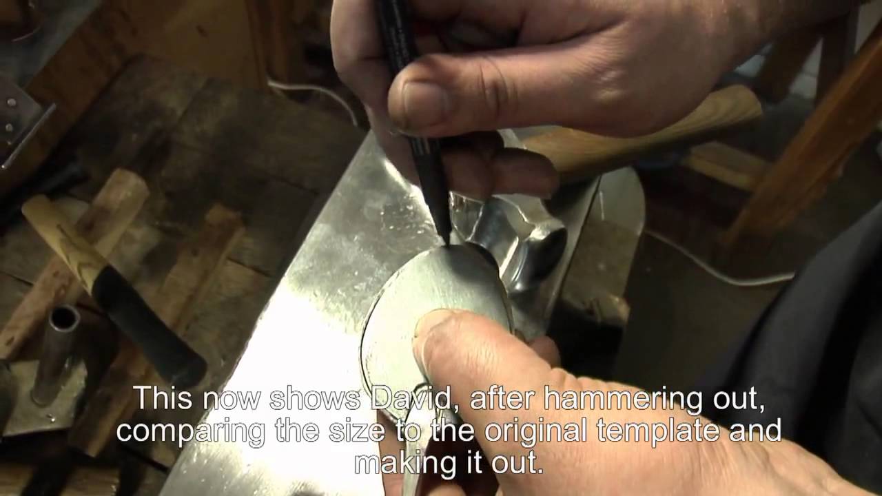 A Handforged sterling silver flatware spoon been made - YouTube