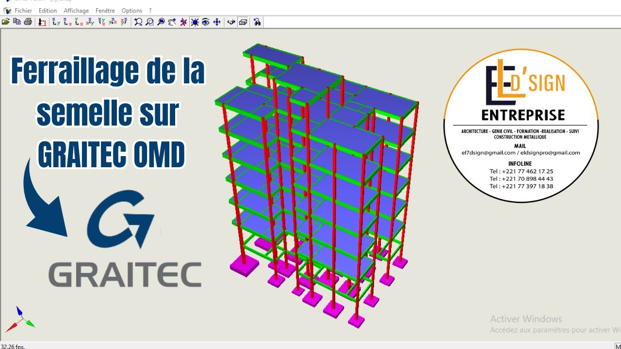 FERRAILLAGE DE LA SEMELLE AVEC GRAITEC OMD - YouTube