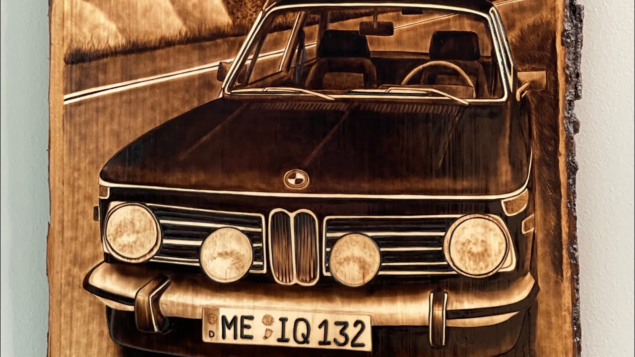 1972 BMW 2002 Car Pyrography (Woodburning) Time Lapse Video - YouTube