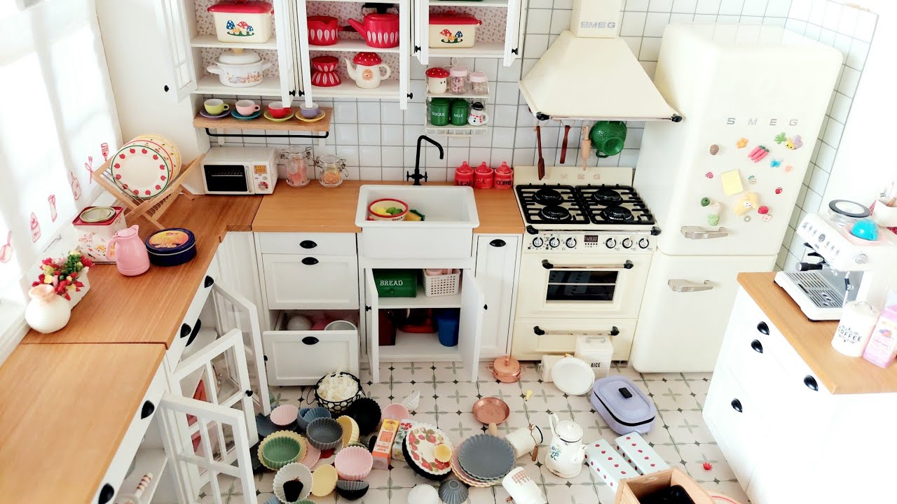 Mini kitchen set toys 💙 Small kitchen set toys 🩷 Rement mini kitchen ...