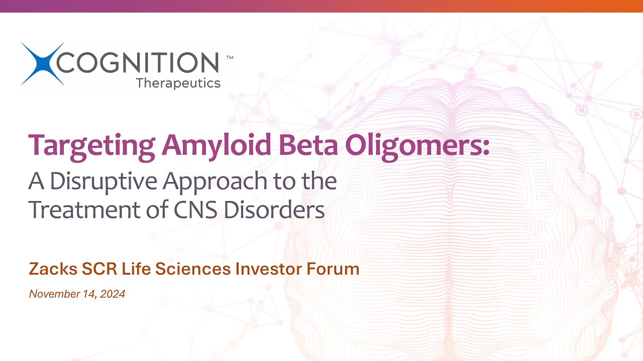 Cognition Therapeutics, Inc. (Nasdaq: CGTX): Virtual Investor ...