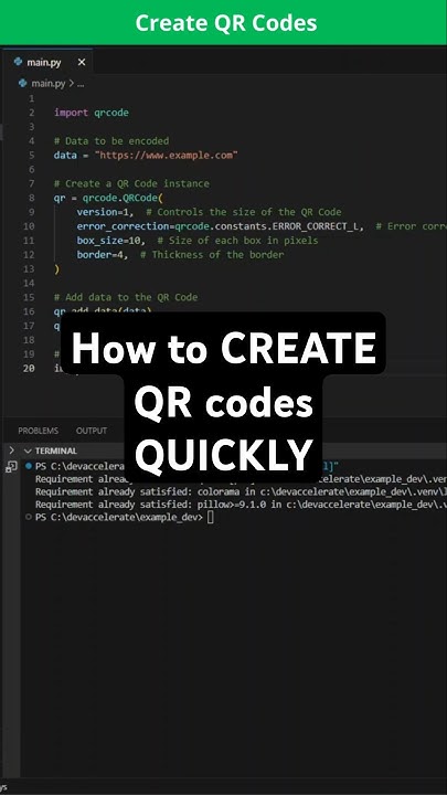 How to CREATE QR codes QUICKLY #pythonprogramming #python #coding - YouTube