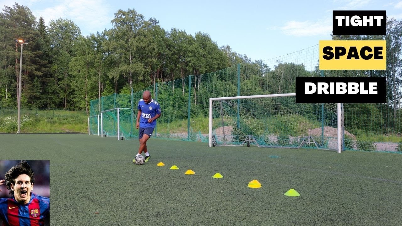 how to keep close control of the ball like Messi in tight spaces - YouTube