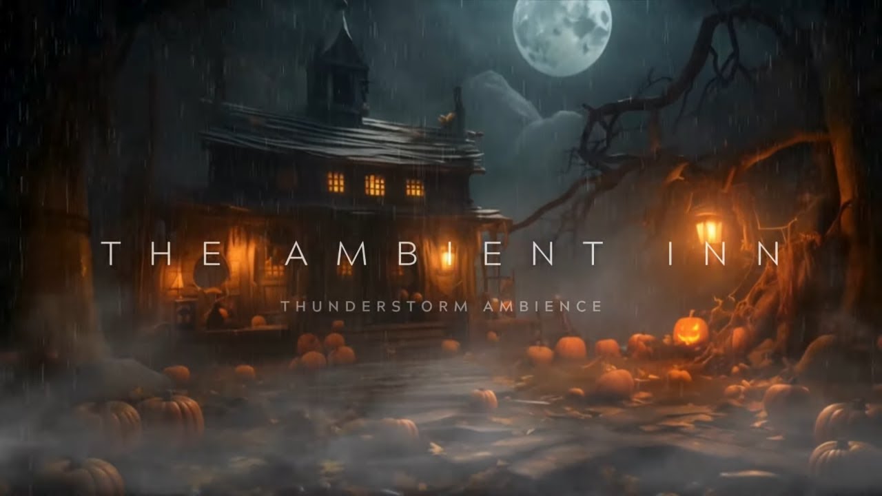 Halloween Thunderstorm Ambience | 10 Hours of Thunder and Rain Sounds ...