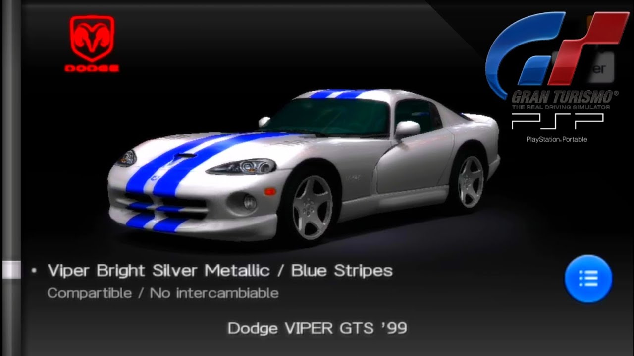 Dodge VIPER GTS '99 | Gran Turismo PSP | Showcase - YouTube
