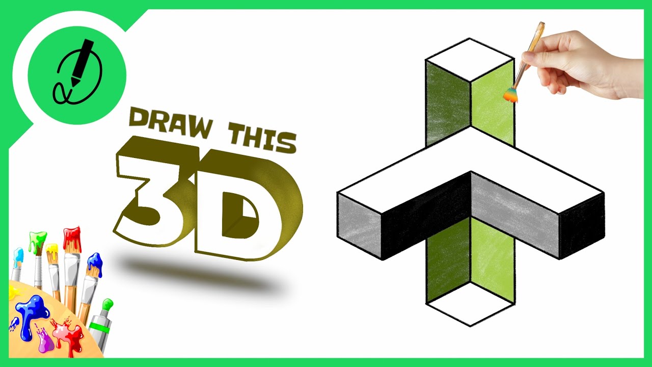 how to draw 3D for beginner with dimension | Draw this - YouTube